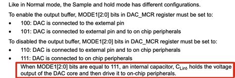 Stm32wl Dac Sample And Hold Internal Capacitor Stmicroelectronics