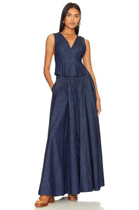 Free People Clean Coastal Denim Set In Space Girl Wash Revolve