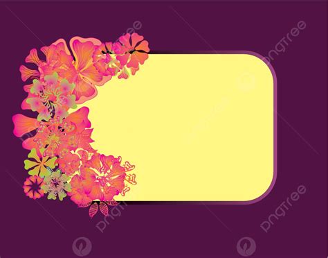 Floral Text Box Vector Art Template Silhouette Red Vector Template Download On Pngtree