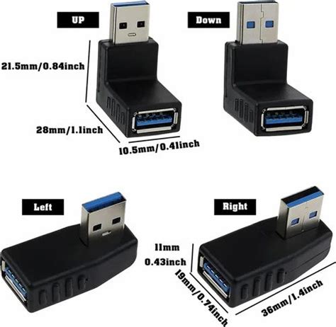 Usb Adapter Degree Male To Female Coupler Connector Plug For Computer U Disk Mouse And