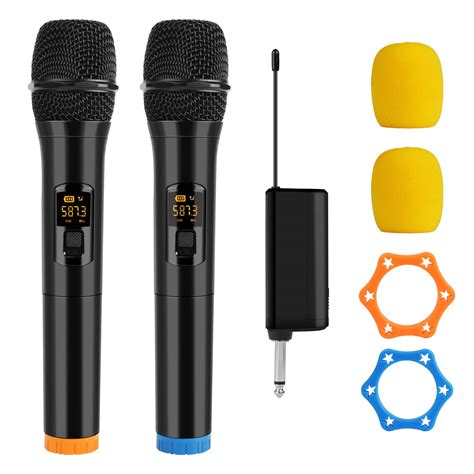 Buy Wireless Microphone Uhf Dual Portable Handheld Dynamic Karaoke Mic With Rechargeable