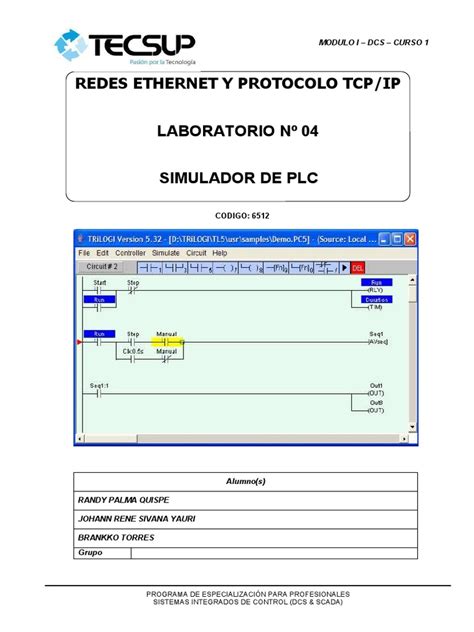 2014 Laboratorio 04 Dcs Redes Ethernet Tcpip Simulador Plc 1