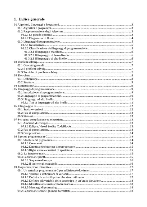 Schemi Lezioni Programmazione 1 Schemi E Mappe Concettuali Di