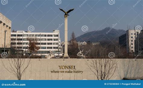 Yonsei University Private University In Seoul During Winter Morning At