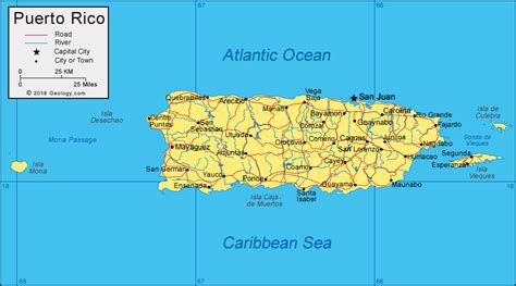 Puerto Rico Map And Satellite Image