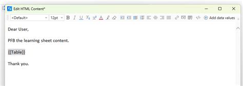 How To Edit The Table Properties In Create Html Content Activity