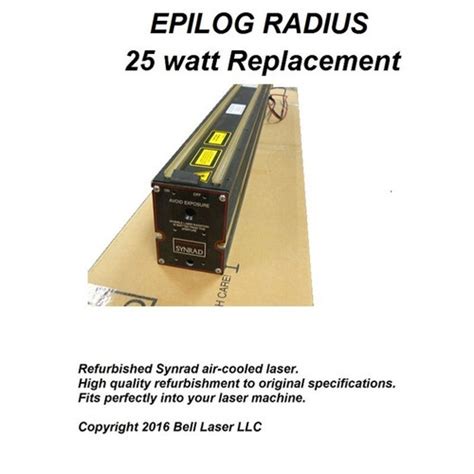 Replacement Laser For EPILOG RADIUS 25 Watt Laser Engraving Machines Air Cooled Bell Laser