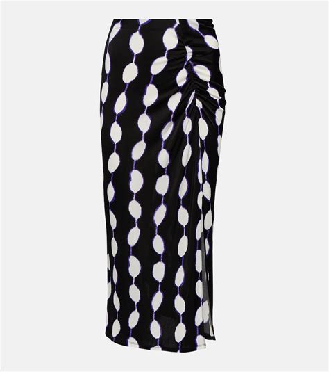 Garcel Printed Jersey Midi Skirt In Black Diane Von Furstenberg Mytheresa