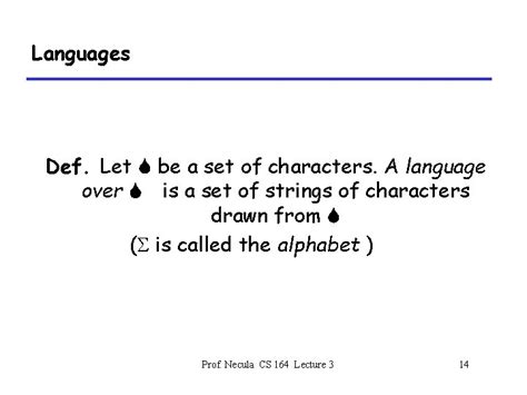 Lexical Analysis Lecture 3 4 Prof Necula Cs