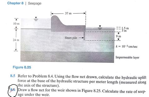 solved refer to problem 8 4 using the flow net drawn