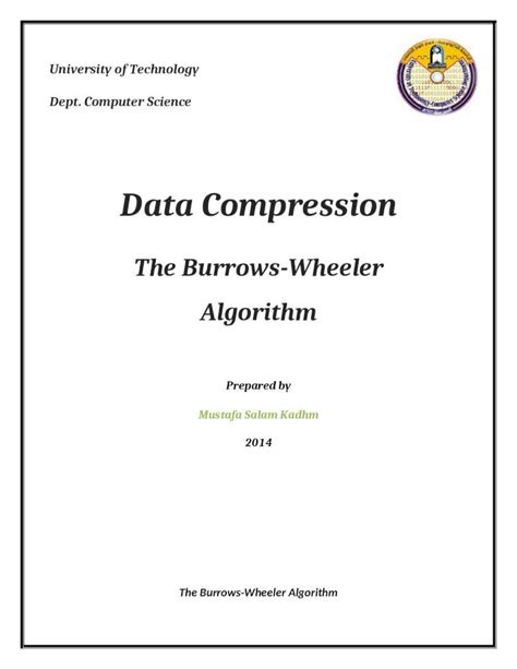 Docx The Burrows Wheeler Algorithm Dokumen Tips