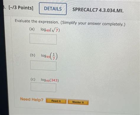solved evaluate the expression simplify your answer
