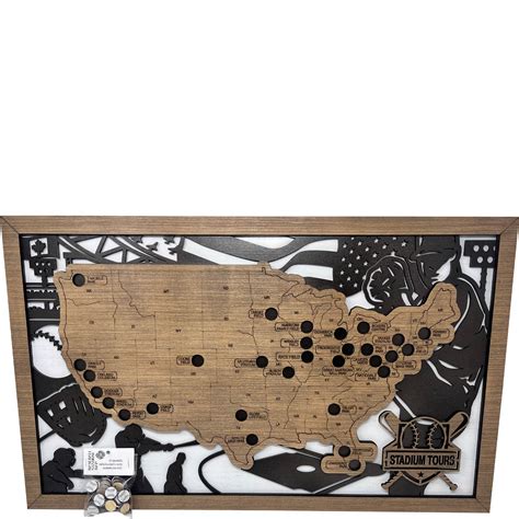 Mlb Stadium Tour Wood Map Gundy Home