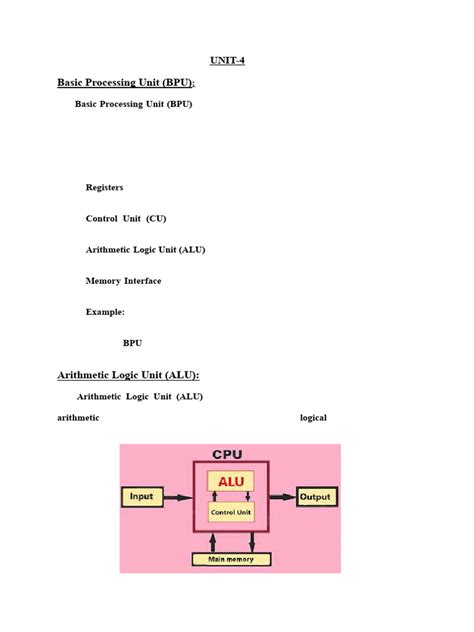 Unit 4 Notesdocx Pdf Central Processing Unit Computer Data Storage