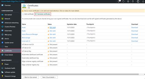 Tutorial To Configure Certificates For Azure Stack Edge Pro Device With Gpu In Azure Portal