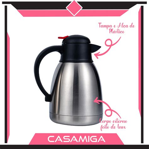 Garrafa Bule Parede Dupla Inox 1l Class Home Casamiga Da Nossa Casa