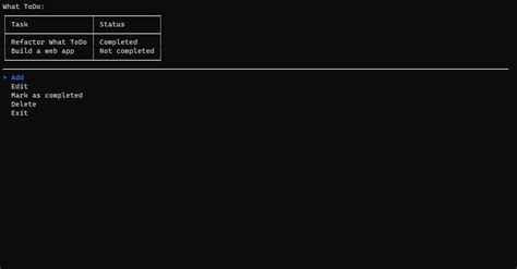 Github Sinnedpenguinwhat Todo A Console Based Task Management Application Built With Spectre