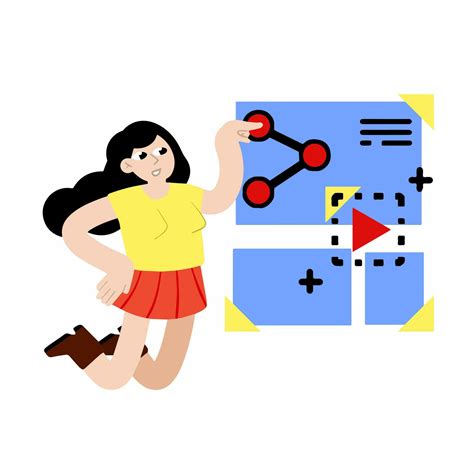 Female Character Web Designer Website Development Digital Profession Creating Mobile App And