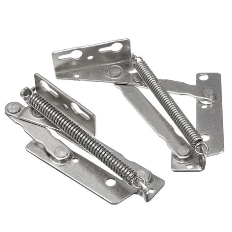 2x 80 Degree Sprung Hinges Cabinet Door Lift Up Stay Flap Top Support