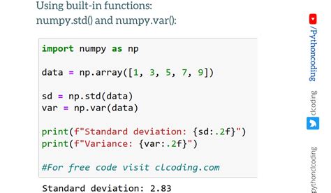 Using Python To Calculate Standard Deviation And Variance ~ Computer