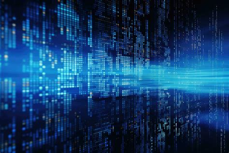 Abstract Technology Background With Binary Code Data Concept An Abstract Digital Server