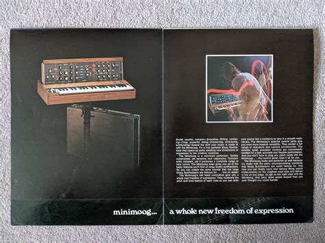 Retro Synth Ads Moog Minimoog The Moog For The Road Brochure Poster 1974