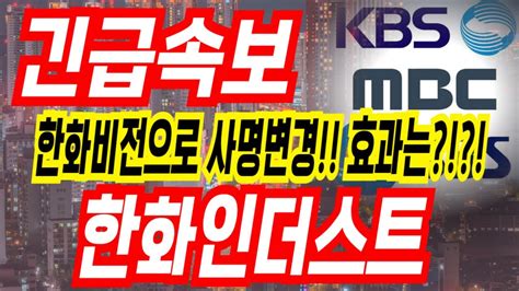 한화인더스트리얼솔루션즈 주가전망 한화비전 주가전망 한화비전으로 사명변경 Youtube