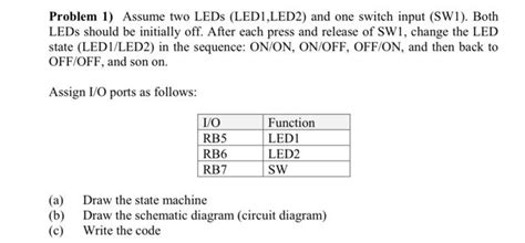 Solved Problem 1 Assume Two Leds Led1led2 And One Switch