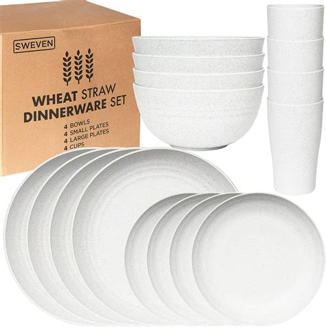 Wheat Straw Dinnerware Sets Unbreakable Dinnerware Sets Dishwasher Microwave
