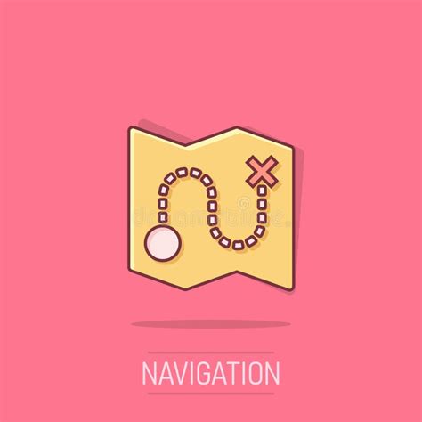 Map Pin Icon In Comic Style GPS Navigation Cartoon Vector Illustration On Isolated Background