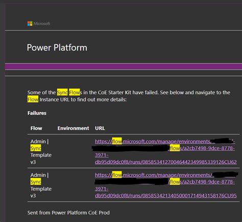 CoE Starter Kit BUG Flows Unable To Find Row ID In Customized Email Table Issue 5365