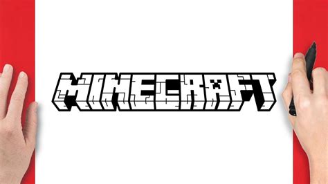 How To Draw Minecraft Logo Step By Step Drawing Youtube