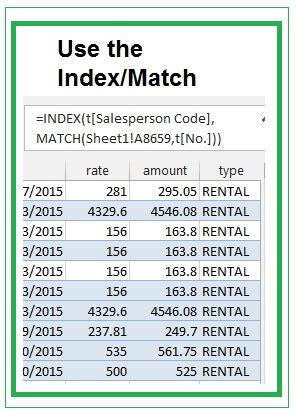 Index Match Function In Excel