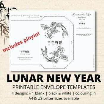 Printable Templates Chinese Red Packets Lunar New Year Envelopes