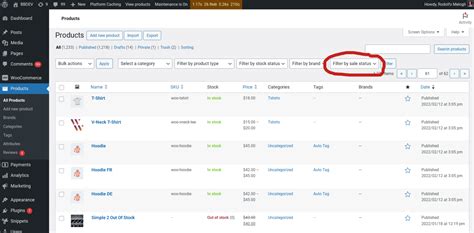 Woocommerce Filter Products By Sale Status Wp Dashboard