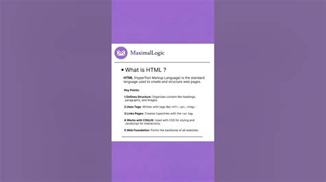 Html Basics The Foundation Of Web Development Html Webdevelopment