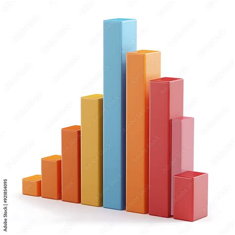 3d bar graphs white background the charts that display statistics and numerical values that