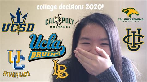 College Decision Reactions 2020 Ucs And Csus Youtube