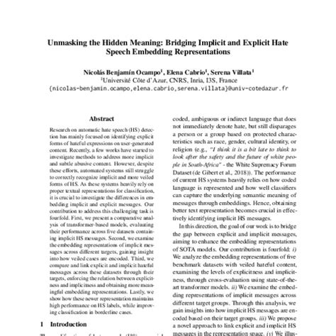 Unmasking The Hidden Meaning Bridging Implicit And Explicit Hate Speech Embedding