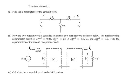 solved two port networks find the a parameters for the