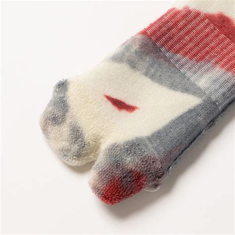 Tie Dye Merino Wool Ankle Socks（smoke × Ruby） Nodal