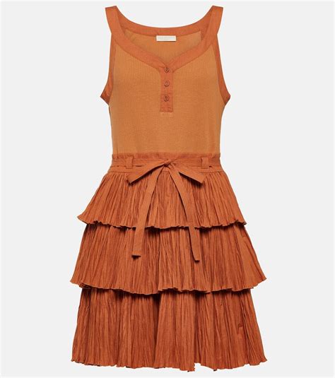 Buy Ulla Johnson Tiered Minidress Brown At 50 Off Editorialist