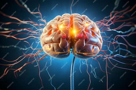 Conexiones Neuronales Detalladas En Un Concepto Renderizado Del Cerebro
