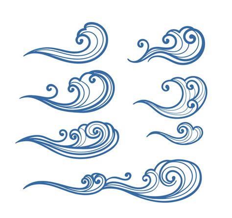 7款手绘海浪 素材中国sccnn