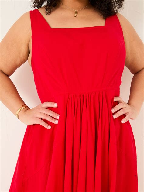 Maria Red Midi Dress Fatface