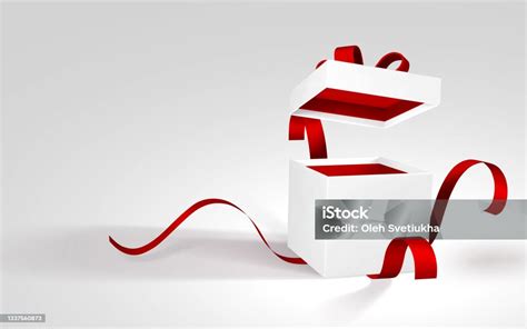 3d 렌더링 및 활과 리본 메쉬 사실적인 선물 상자에 의해 그립니다 그림자가 있는 용지 함 벡터 일러스트레이션 벡터에 대한 스톡