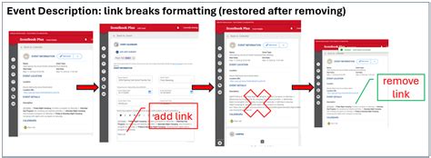 event description link breaks formatting restored after removing internet advancement