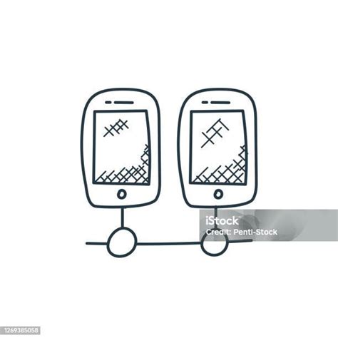 흰색 배경에서 격리된 여러 장치 벡터 아이콘입니다 개요 웹 사이트 디자인 및 모바일 응용 프로그램 개발을위한 얇은 줄 여러 장치