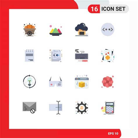 16 Universal Flat Color Signs Symbols Of Document Html Folder Code Share Editable Pack Of