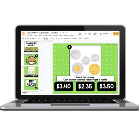 Digital 1st And 2nd Grade Math Toothy® Task Cards Canadian Money Lucky Little Learners